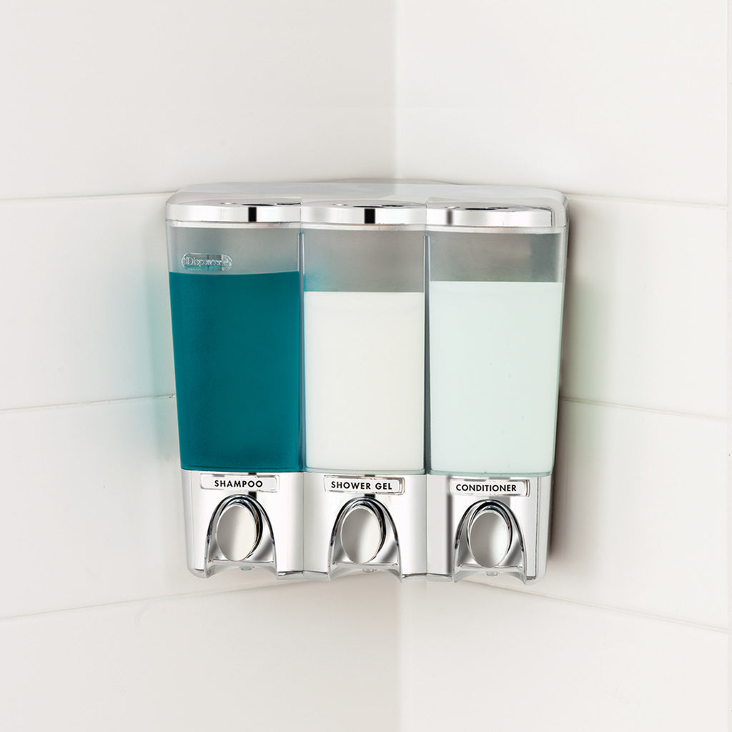 CLEAR CHOICE Shower Dispenser 3 Chamber | Liquid Soap Dispenser - Wall ...